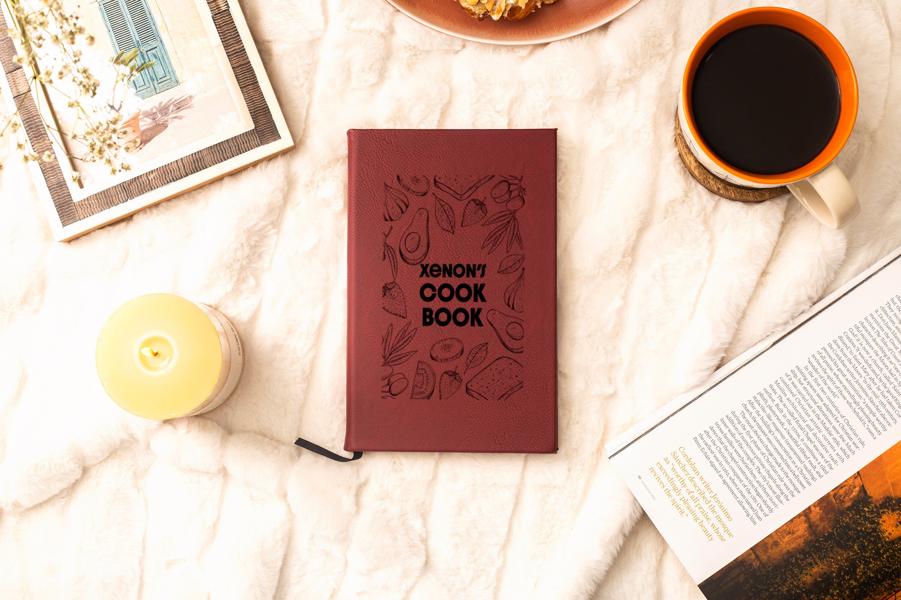 Personalized Leather Cook Book, Monogram Initials Cook Book ...