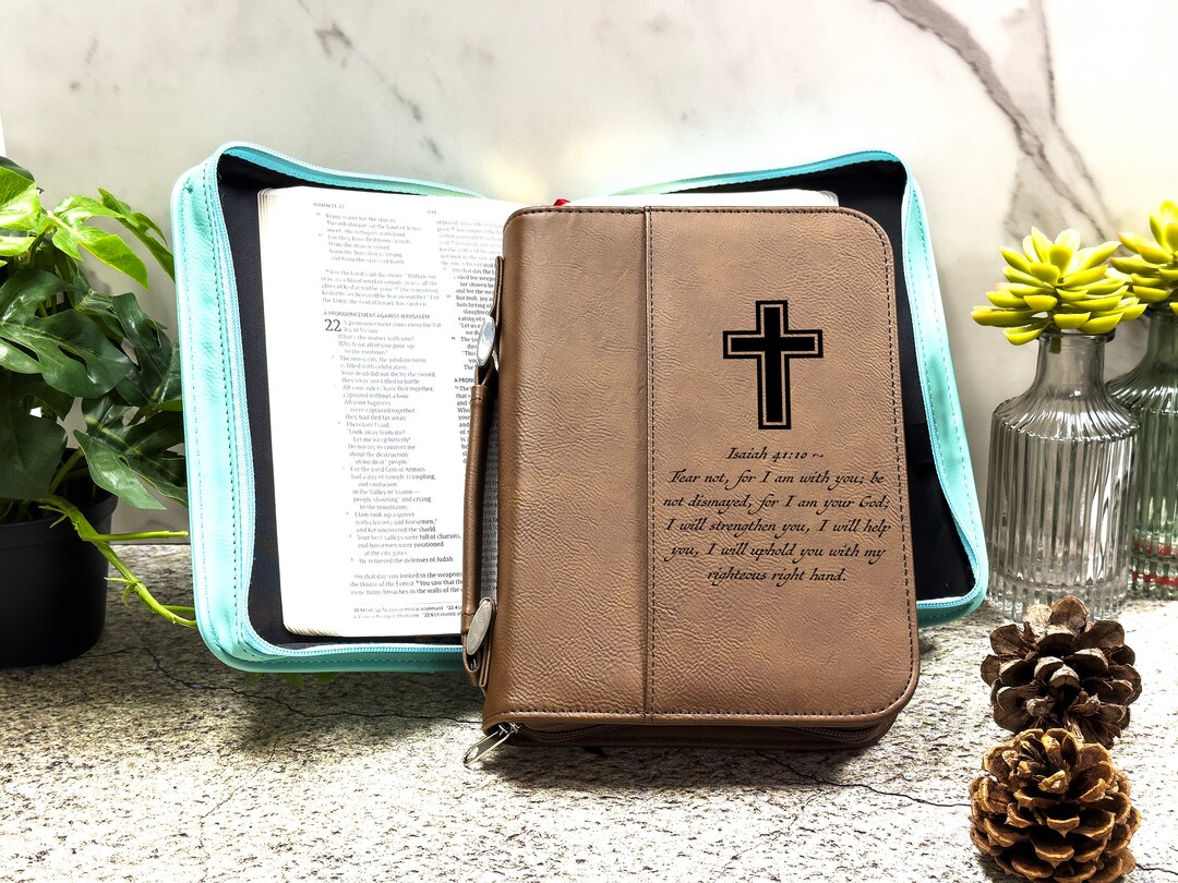 Personalized Bible Cover, Monogram Engraved Leather Bible Cover, Custom ...