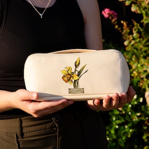 Personalized Makeup Bag, Birth Flower Makeup Bag, Makeup Organizer Bag ...