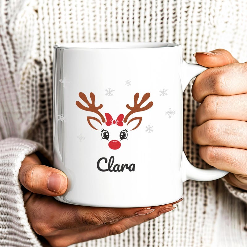 Custom Xmas Reindeer Mug - Etsy