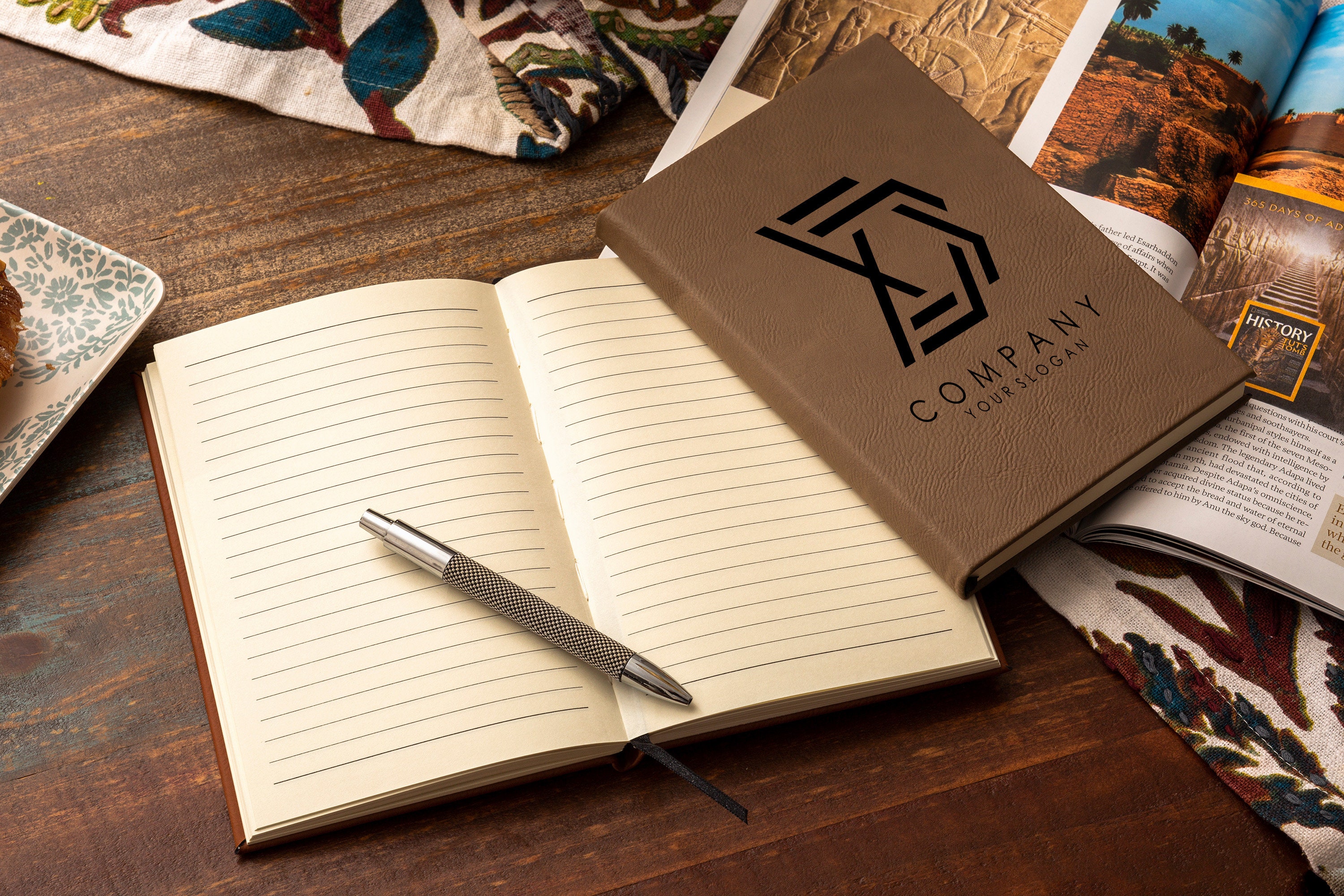 Custom Company Logo Journal, Company Logo Notebook, Custom Leather ...