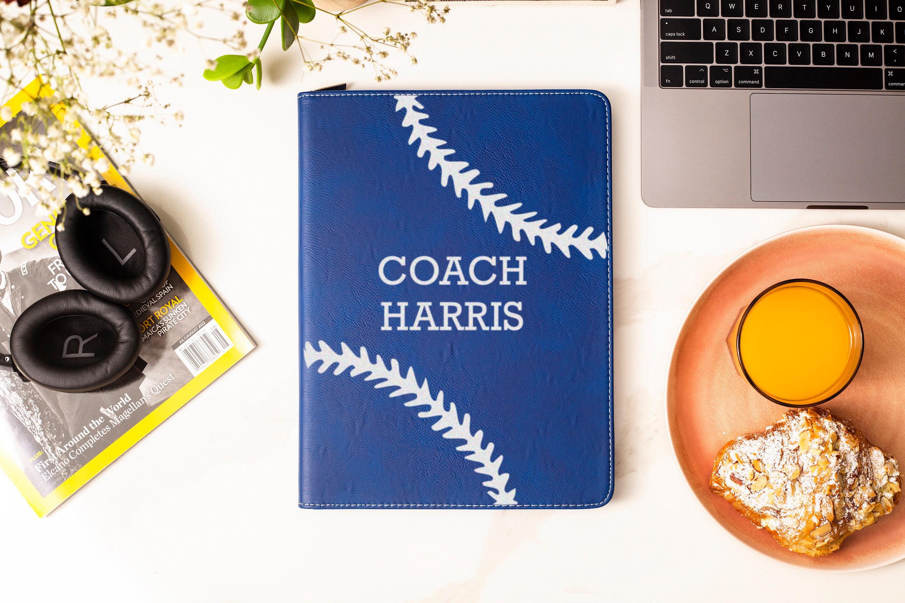 Custom Leather Portfolio, Gift for Coach, Coaches Gift, Basketball ...