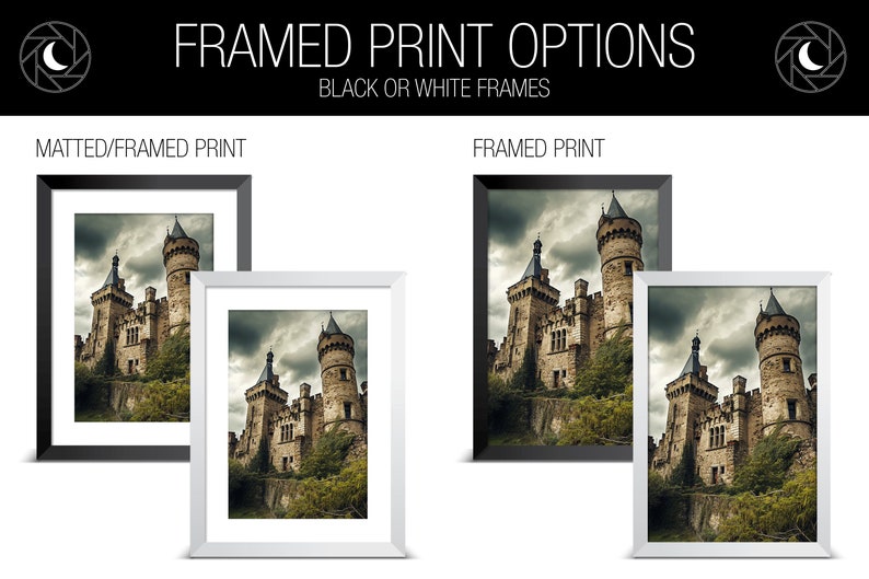Old English Castle Wall Art Photography Print on Canvas, Framed and ...