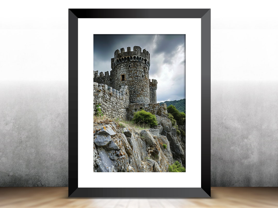 Enchanting English Castle Print on Canvas, Framed and Matted, Photo ...