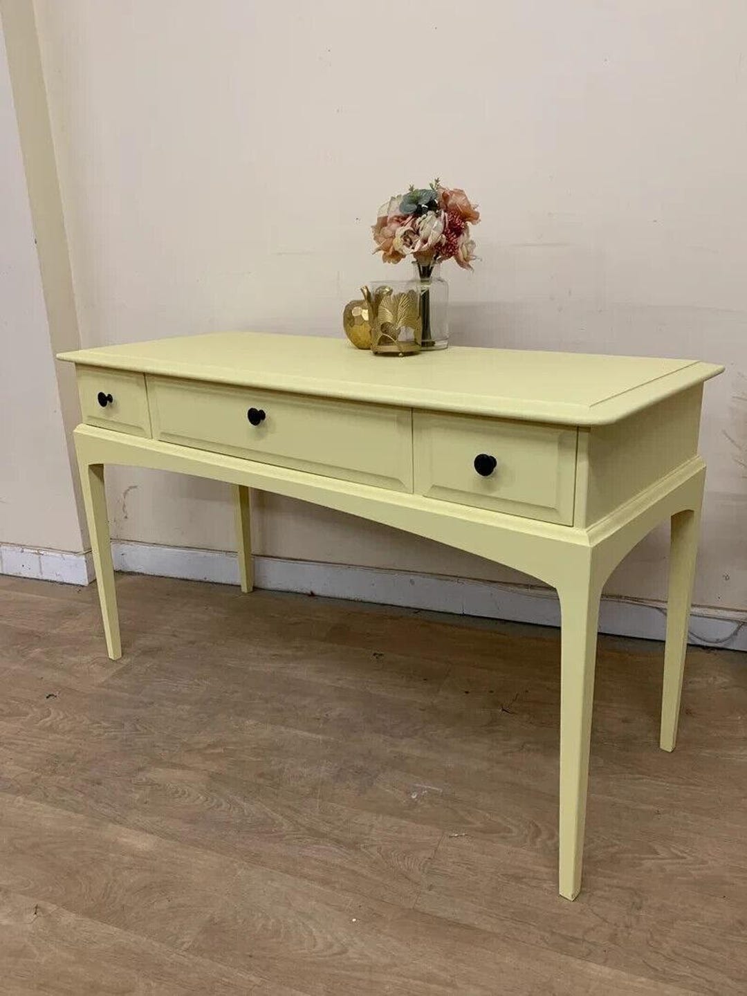 Vintage Stag Console Table – Hand-painted in New England Yellow – Solid ...