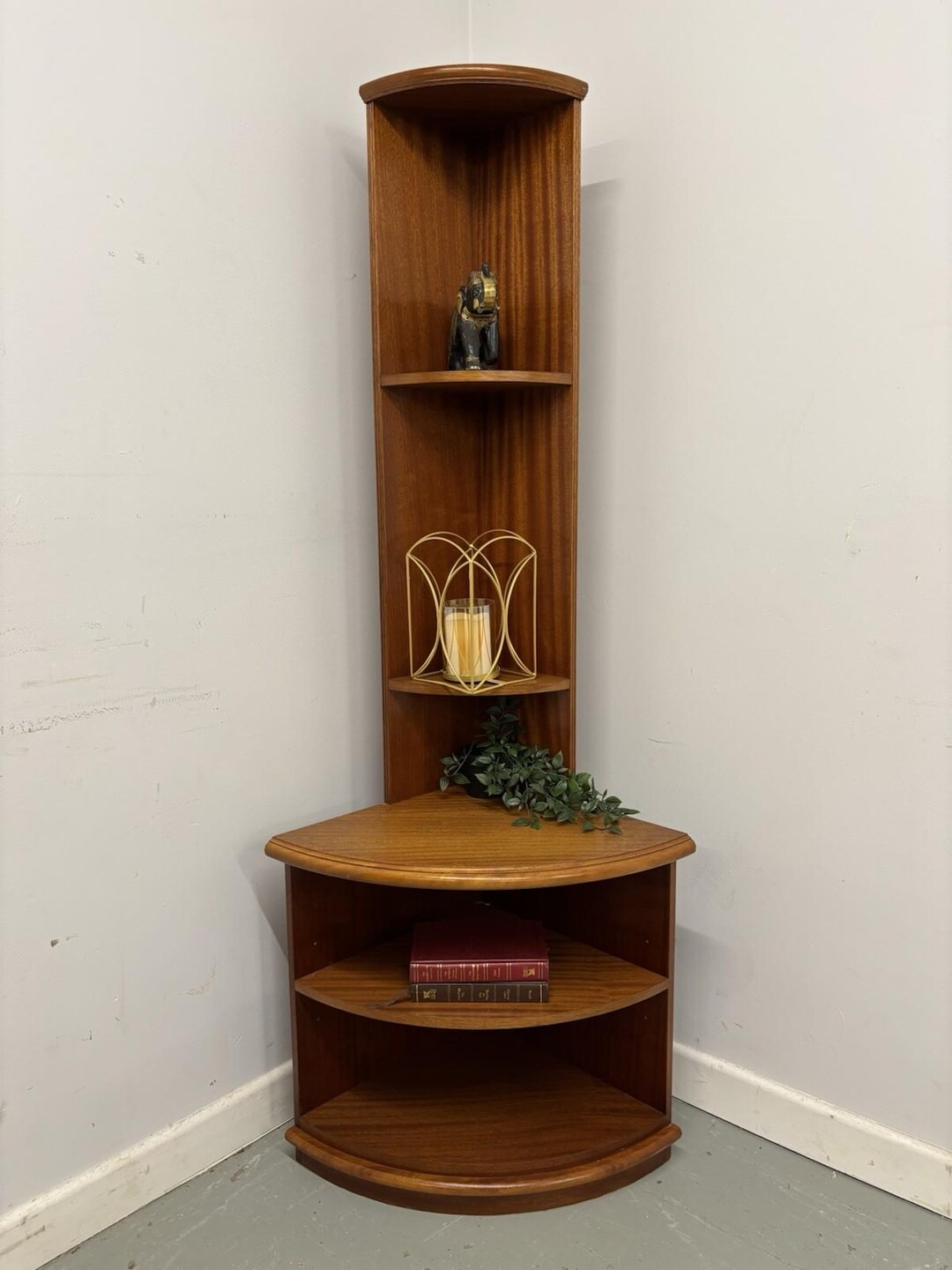 Mid Century Corner Display Unit – Vintage Teak Corner Cabinet With ...