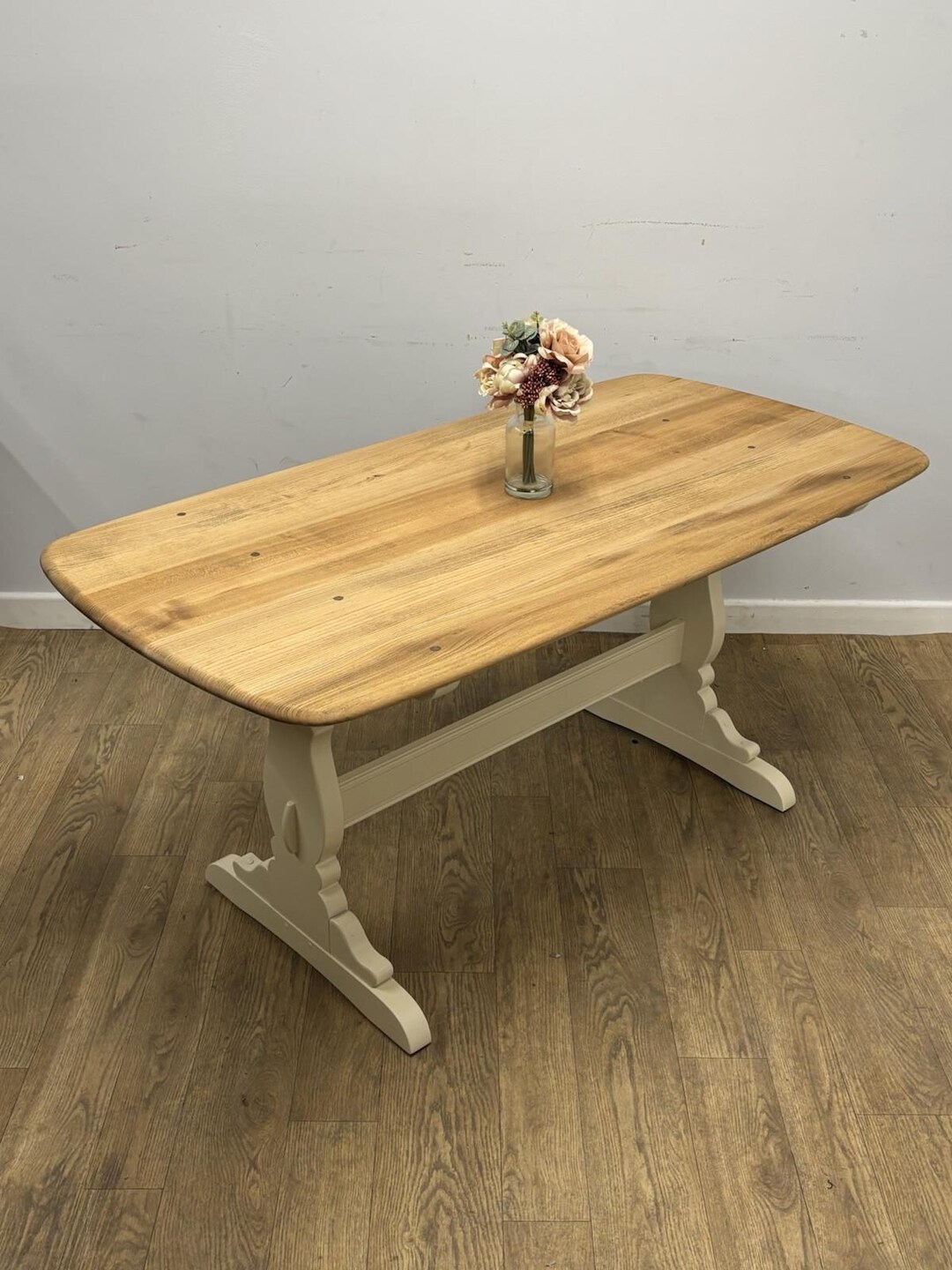 Vintage Ercol Refectory Table – Solid Wood Farmhouse Dining Table ...