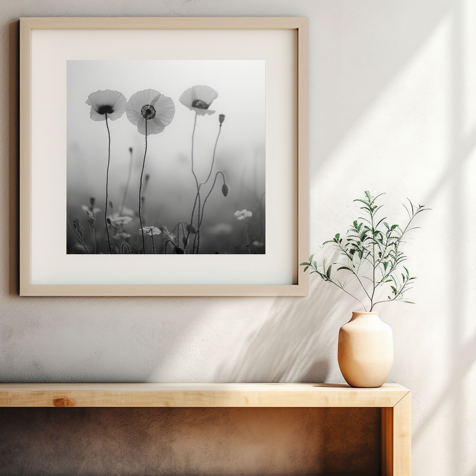 Printable Arranged Flowers in Mist, Black & White Art, Flowers Art ...