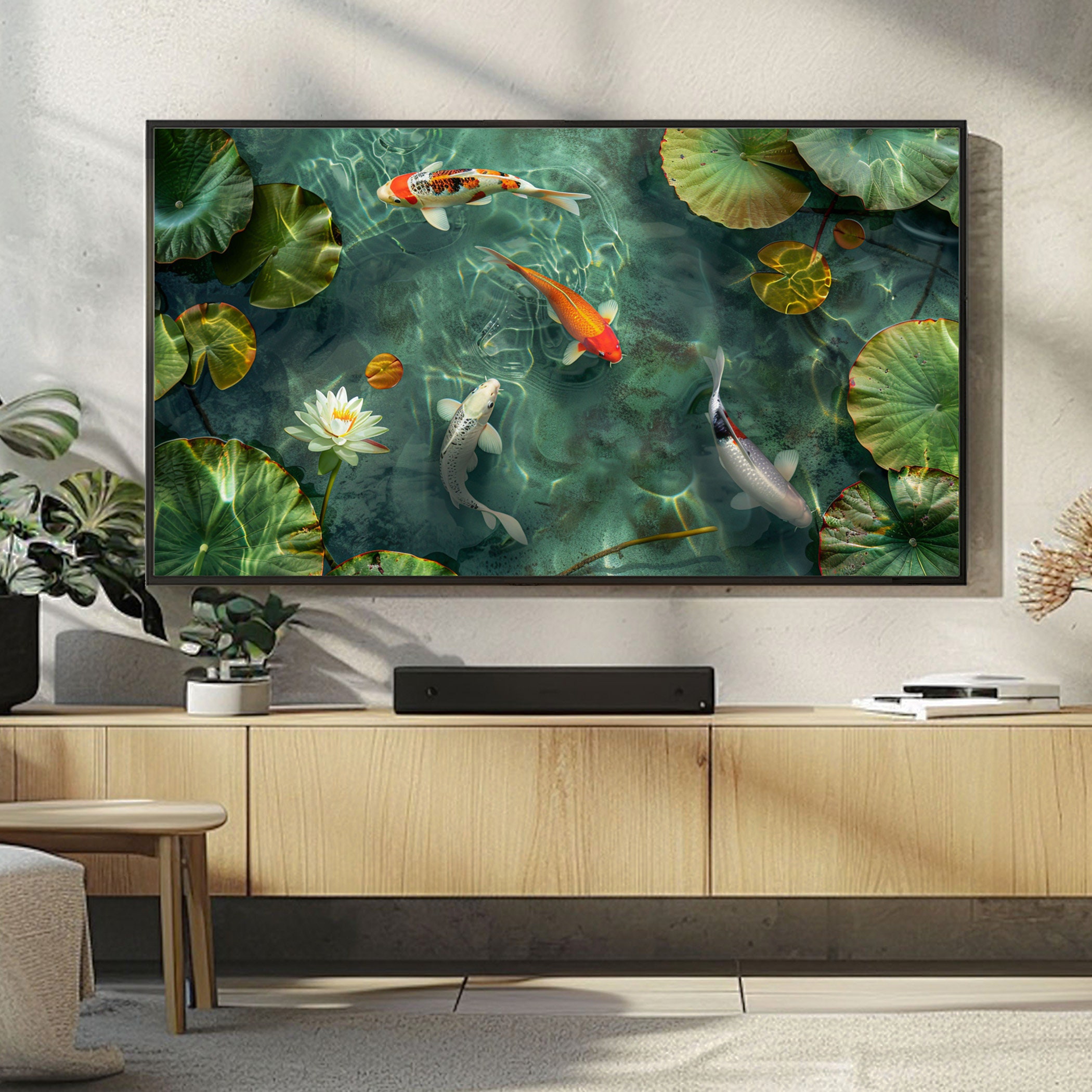 Samsung Frame TV Koi Art, Koi Fish Painting, Goldfish Art, Koi Pond ...