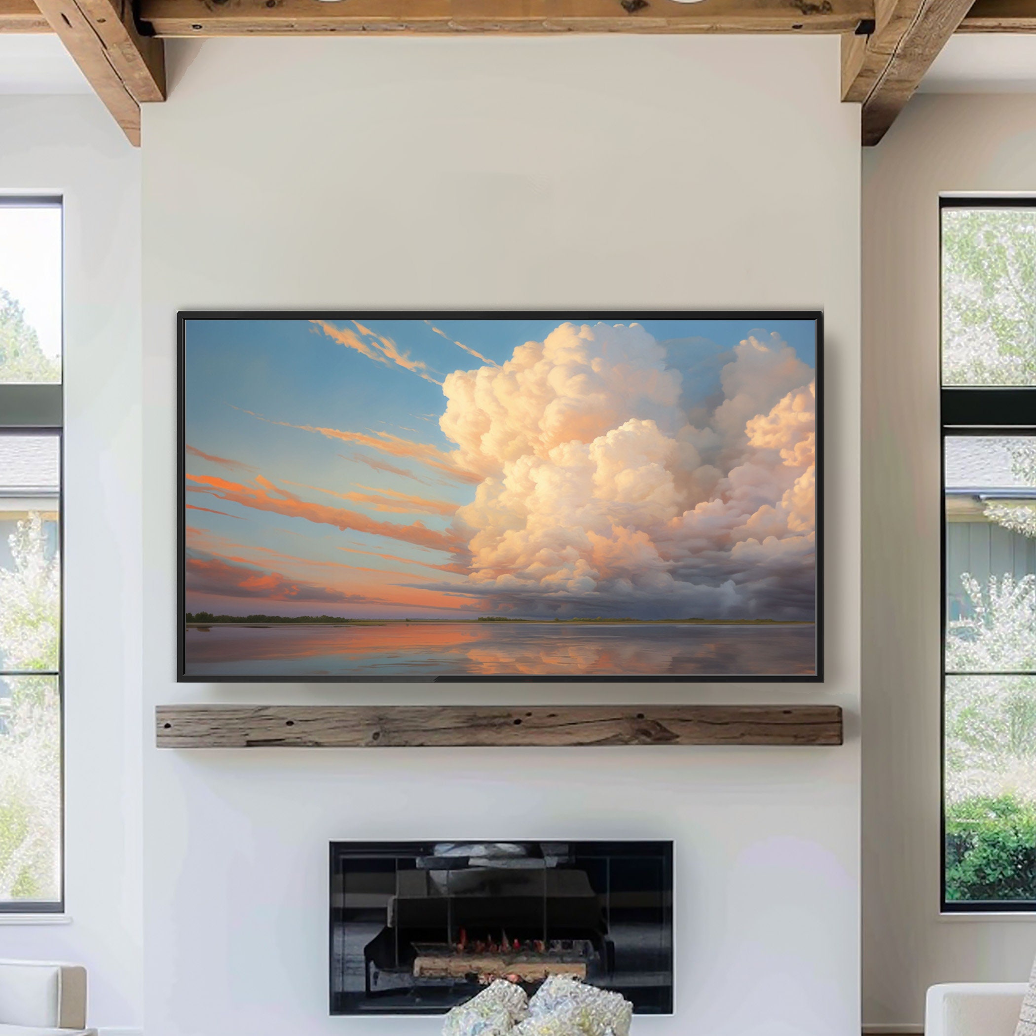 Clouds Landscape, Samsung Frame TV, Trees, Field Landscape, Country ...