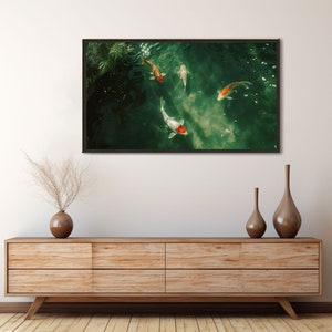 Samsung Frame TV Koi Art, Koi Fish Painting, Goldfish Art, Koi Pond ...