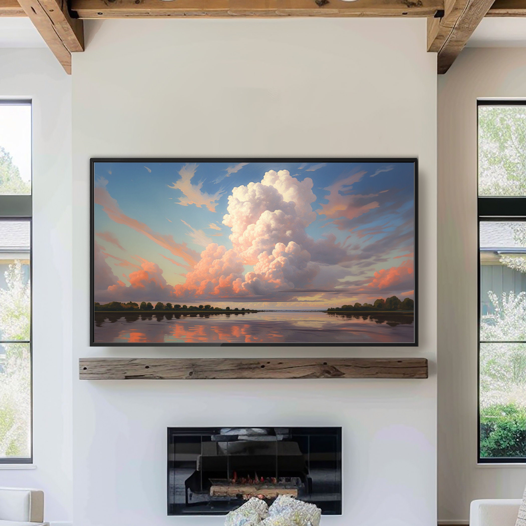 Clouds Landscape, Samsung Frame TV, Trees, Field Landscape, Country ...