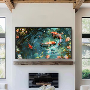 Samsung Frame TV Koi Art, Koi Fish Painting, Goldfish Art, Koi Pond ...