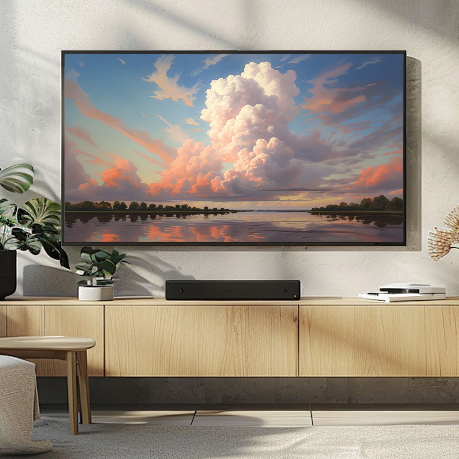 Clouds Landscape, Samsung Frame TV, Trees, Field Landscape, Country ...