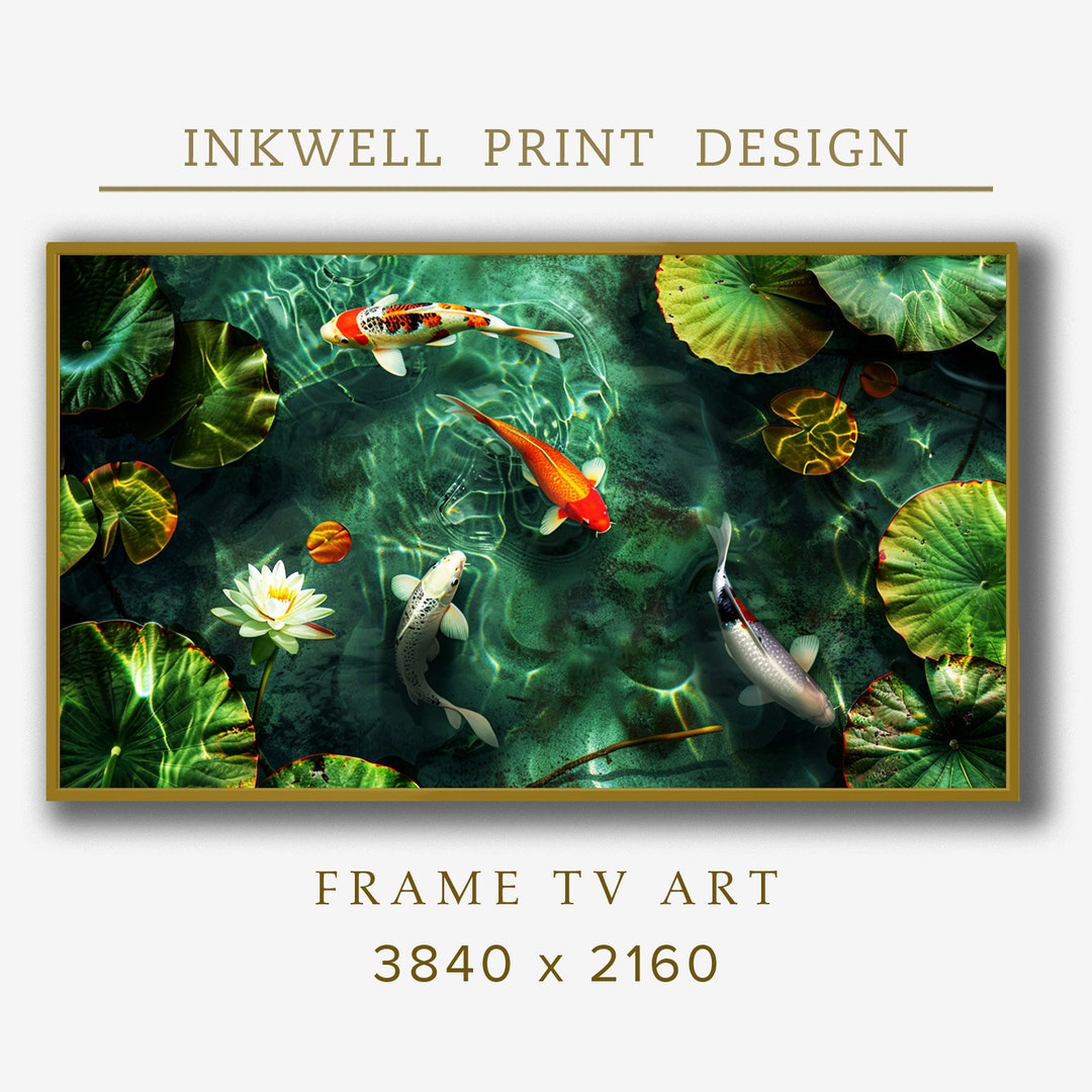 Samsung Frame TV Koi Art, Koi Fish Painting, Goldfish Art, Koi Pond ...