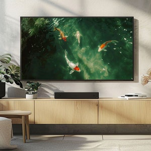 Samsung Frame TV Koi Art, Koi Fish Painting, Goldfish Art, Koi Pond ...