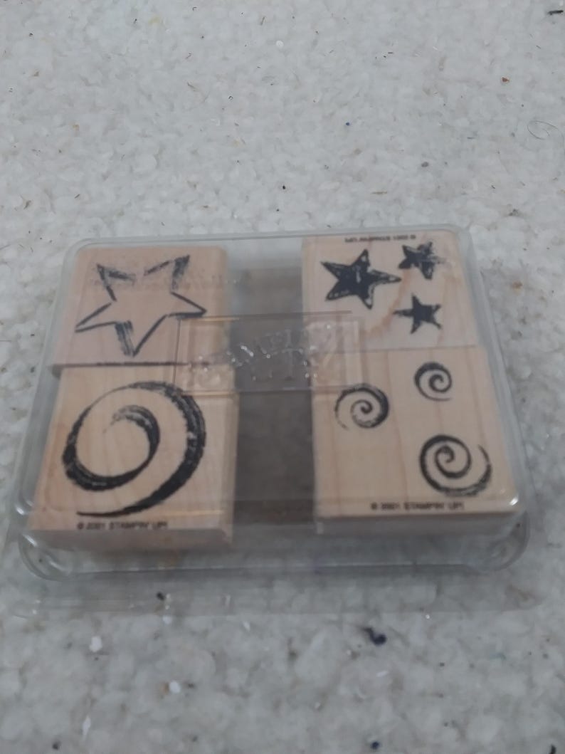 2001 Stampin' Up! Stars and Swirls Stamp Set - Etsy