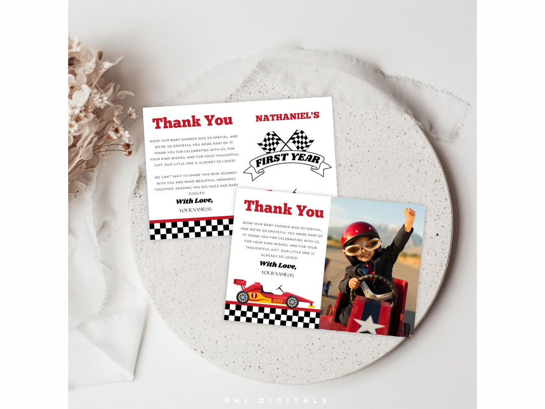 Fast One Thank You Card Template FS01 - Etsy