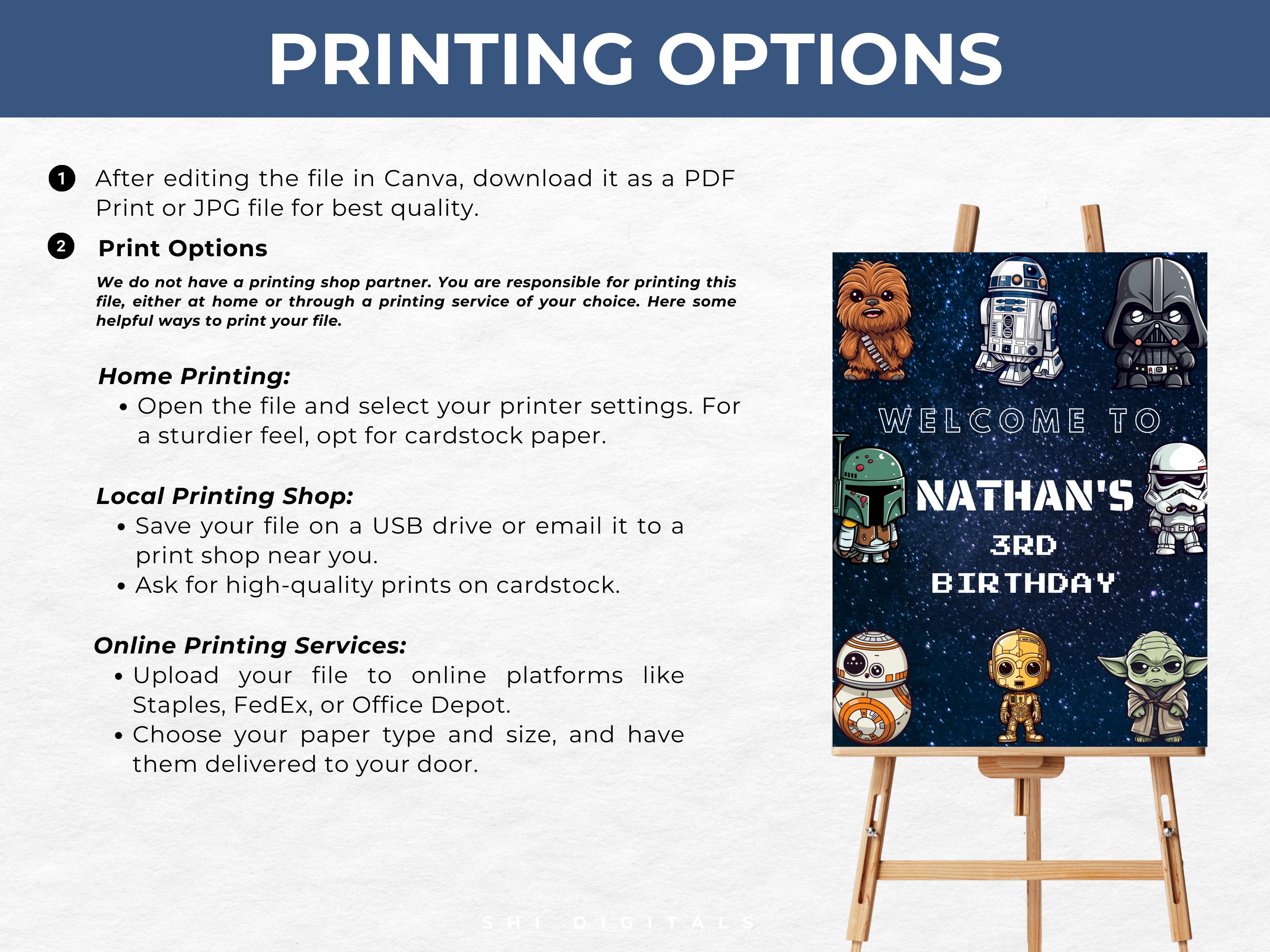 Star Wars Birthday Welcome Sign Poster Editable Star Wars Birthday Sign ...