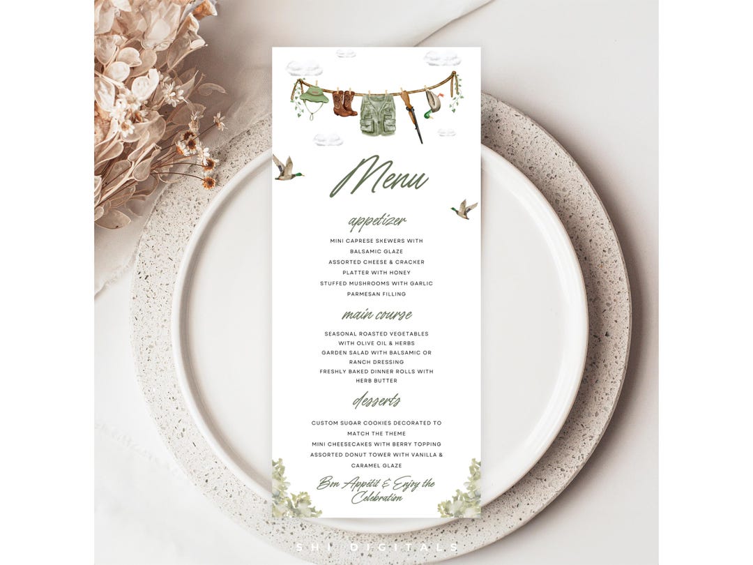 Duck Hunting Template Printable Mallard Duck Menu Template Editable a ...