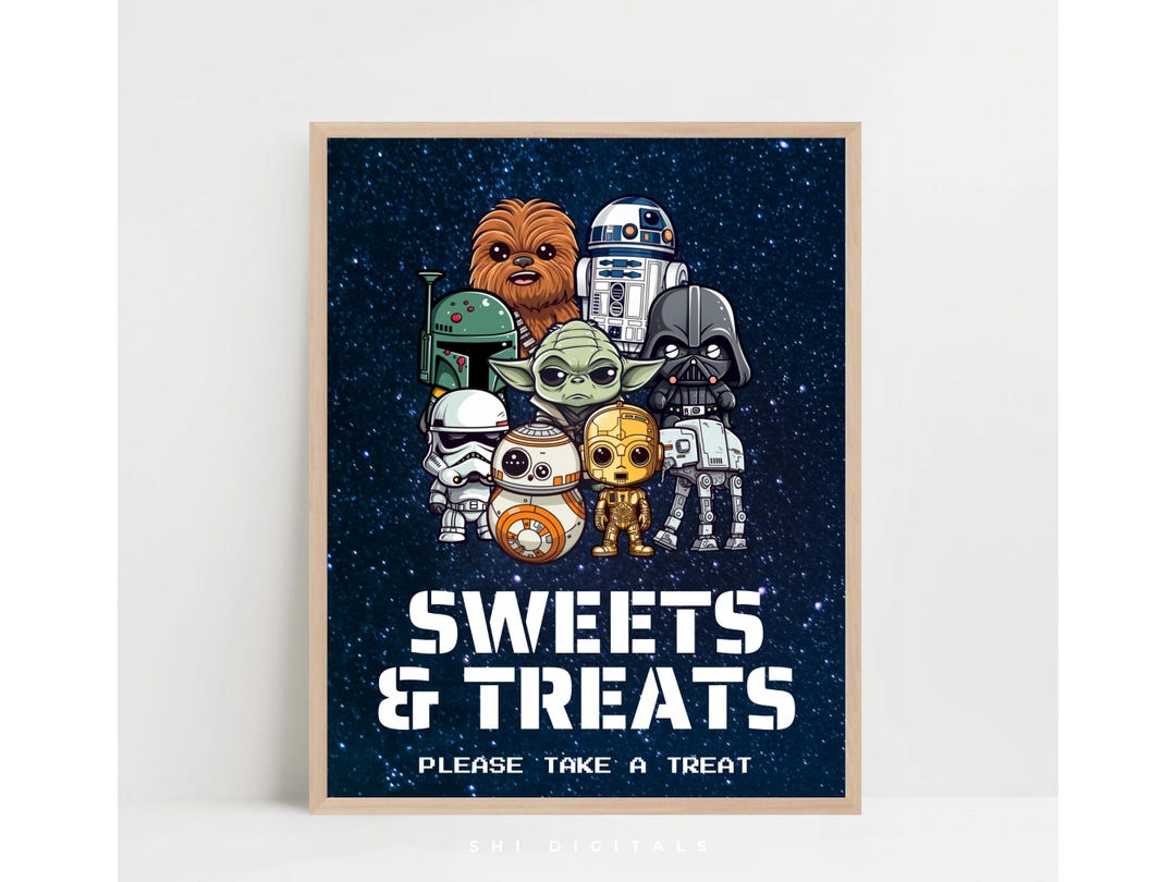 Star Wars Sweet Treats Sign Galaxy Baby Shower Decor Digital Download ...