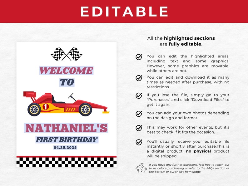 Fast One Welcome Sign Template FS01 - Etsy