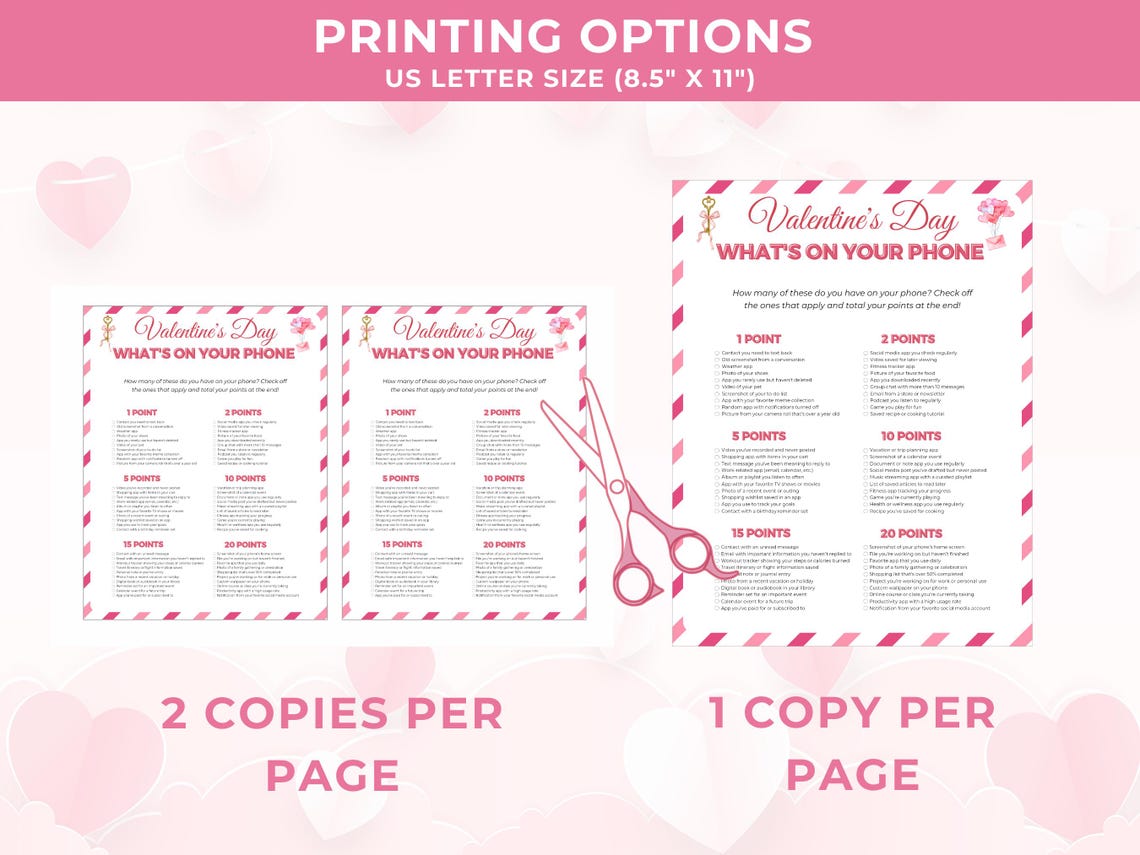 What's on Your Phone Printable Valentine's Day Games Couple Party Games ...