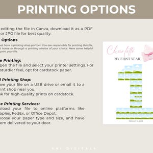 Pink Bow 1st Birthday Photo Collage Milestone Decor Printable My First ...