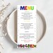 Superhero Menu Card Template SH01 - Etsy