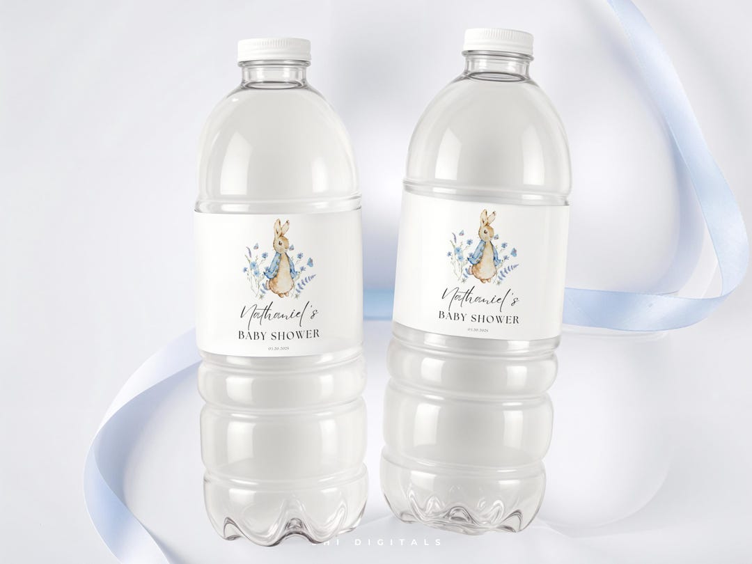Peter Rabbit Water Bottle Label Editable Peter Rabbit Baby Shower ...