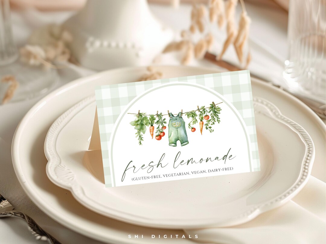 Editable Locally Grown Food Labels Printable Food Tent Card Baby Shower ...