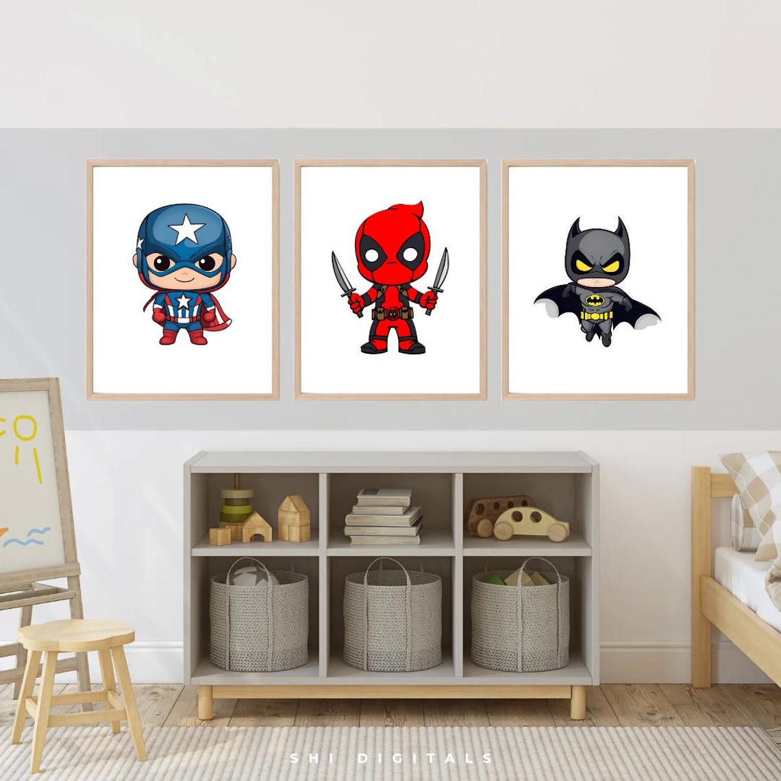 Superhero Wall Art Superhero Nursery Poster Superhero 10 Set Nursery ...