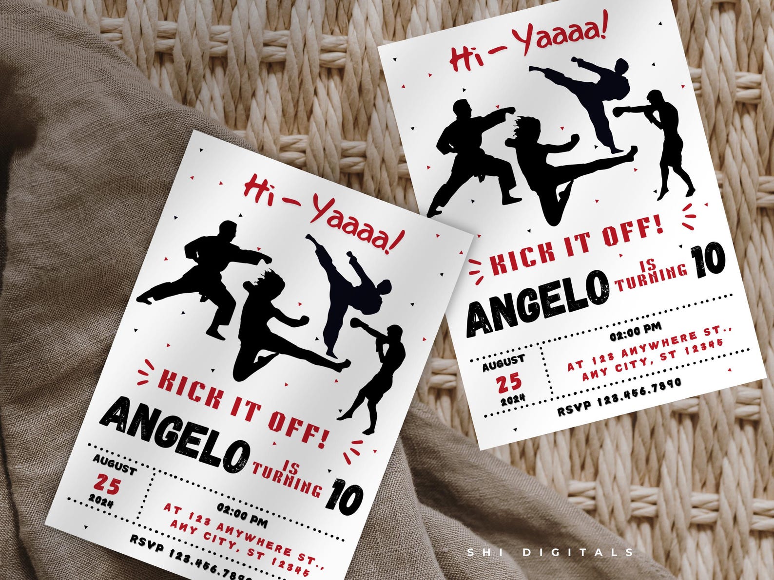 Karate Birthday Invitation Template Taekwondo Birthday Invitation ...