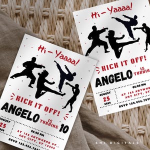 Karate Birthday Invitation Template Taekwondo Birthday Invitation ...
