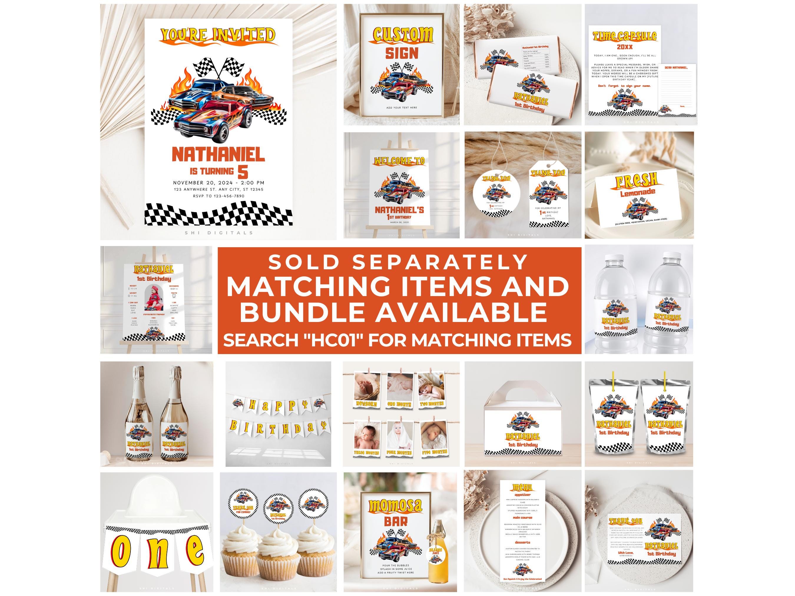 Hot Cars Birthday Food Labels Race Car Party Tent Cards HC01 - Etsy