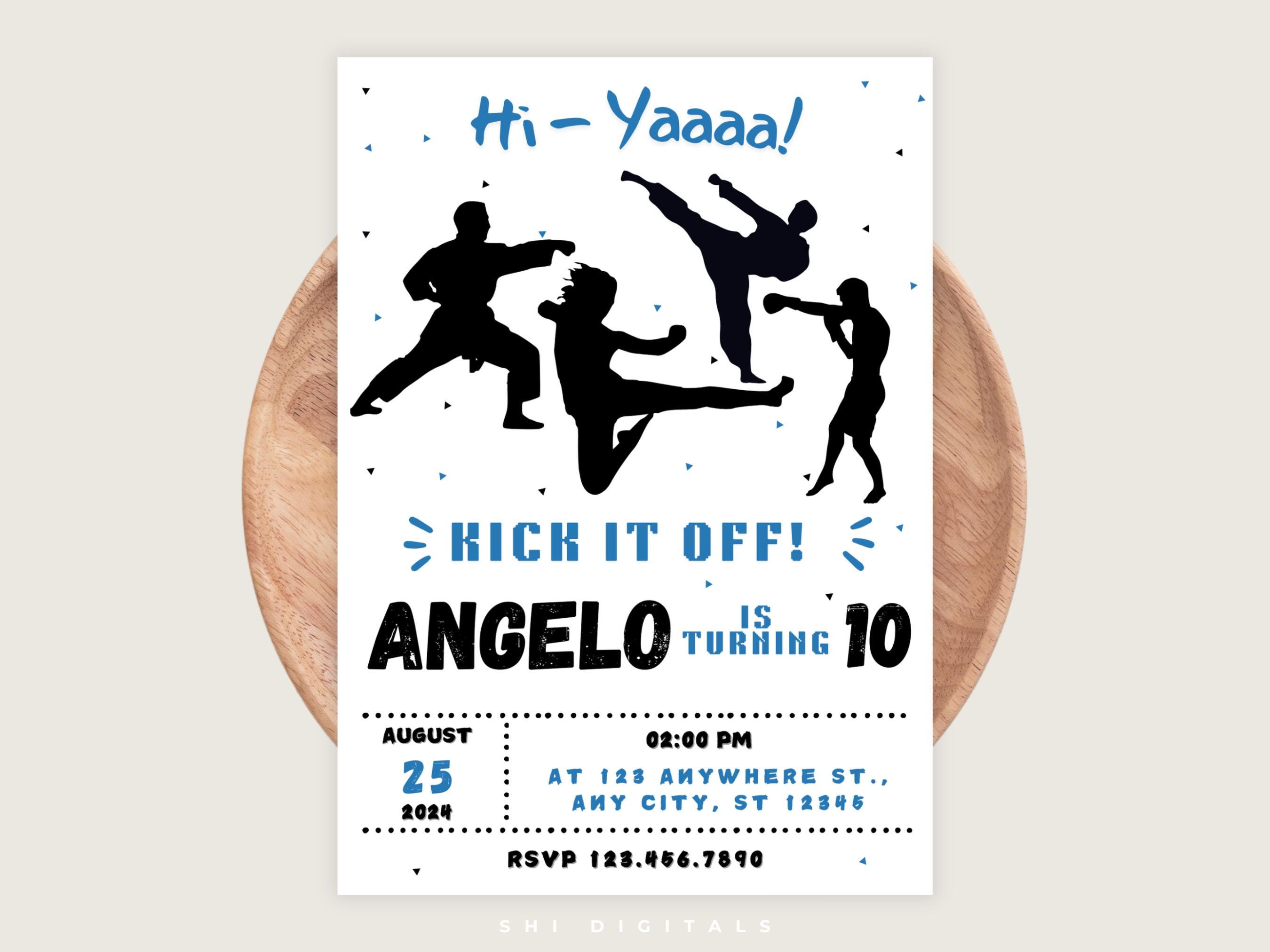 Karate Birthday Invitation Template Taekwondo Birthday Invitation ...