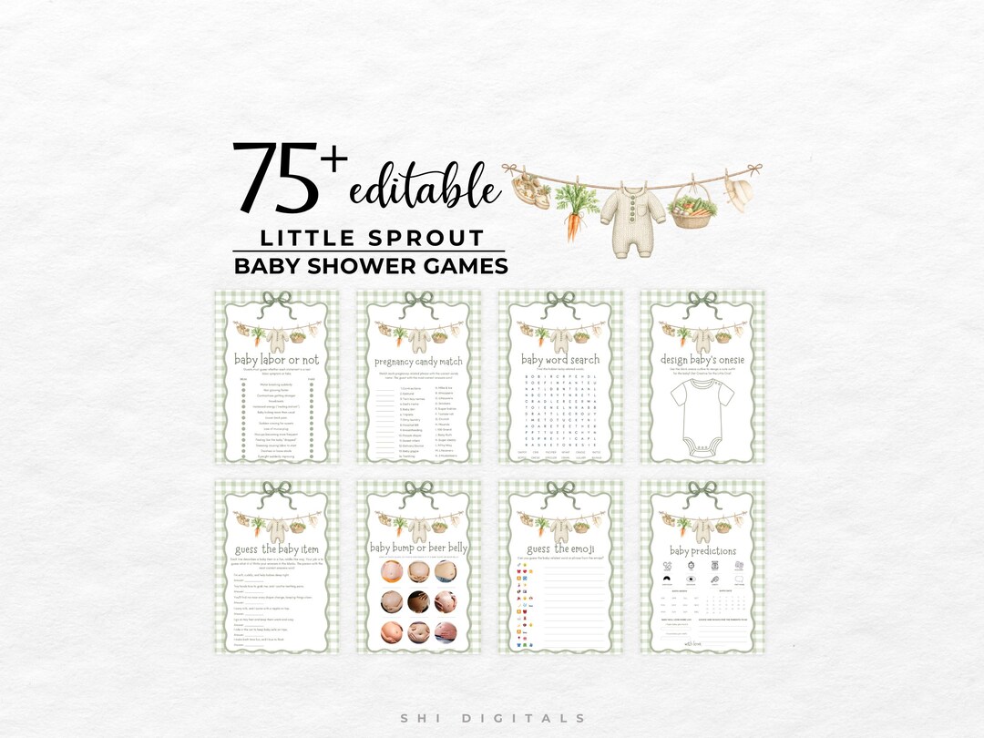 75+ Little Sprout Baby Shower Games Bundle Locally Grown Games Bundle ...