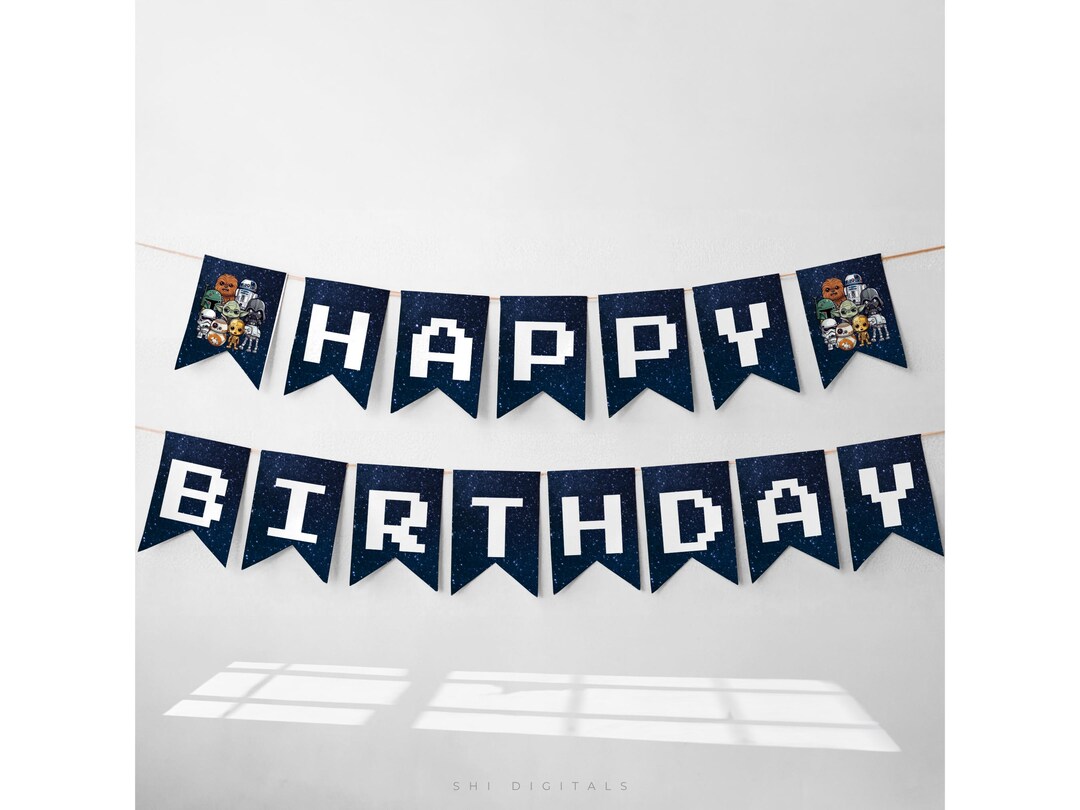 Editable Star Wars Happy Birthday Banner Printable Birthday Banner Star ...