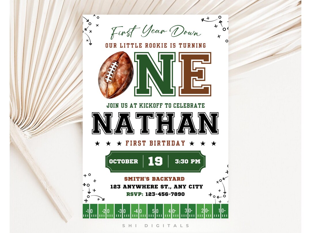 Editable Football First Birthday Invitation FB01 - Etsy Canada