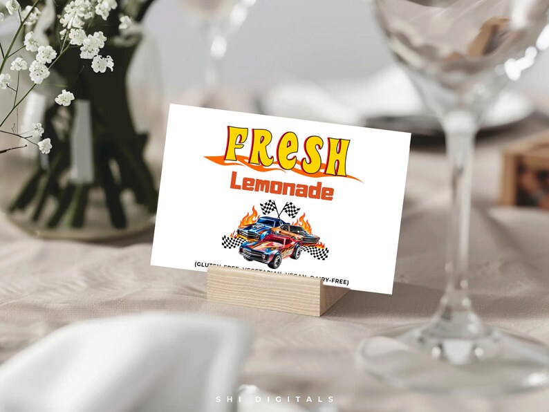 Hot Cars Birthday Food Labels Race Car Party Tent Cards HC01 - Etsy