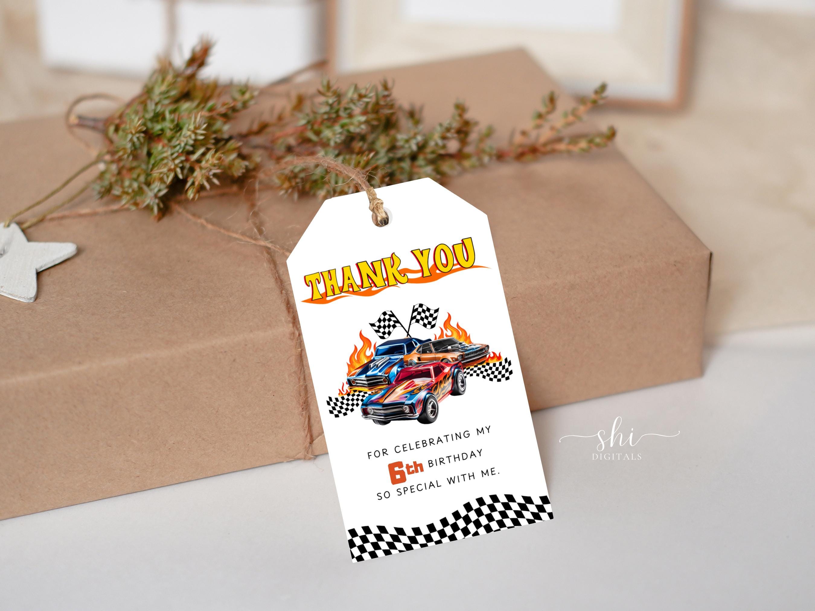 Editable Hot Cars Birthday Tag Racing Car Birthday Gift Tag Racing Car ...