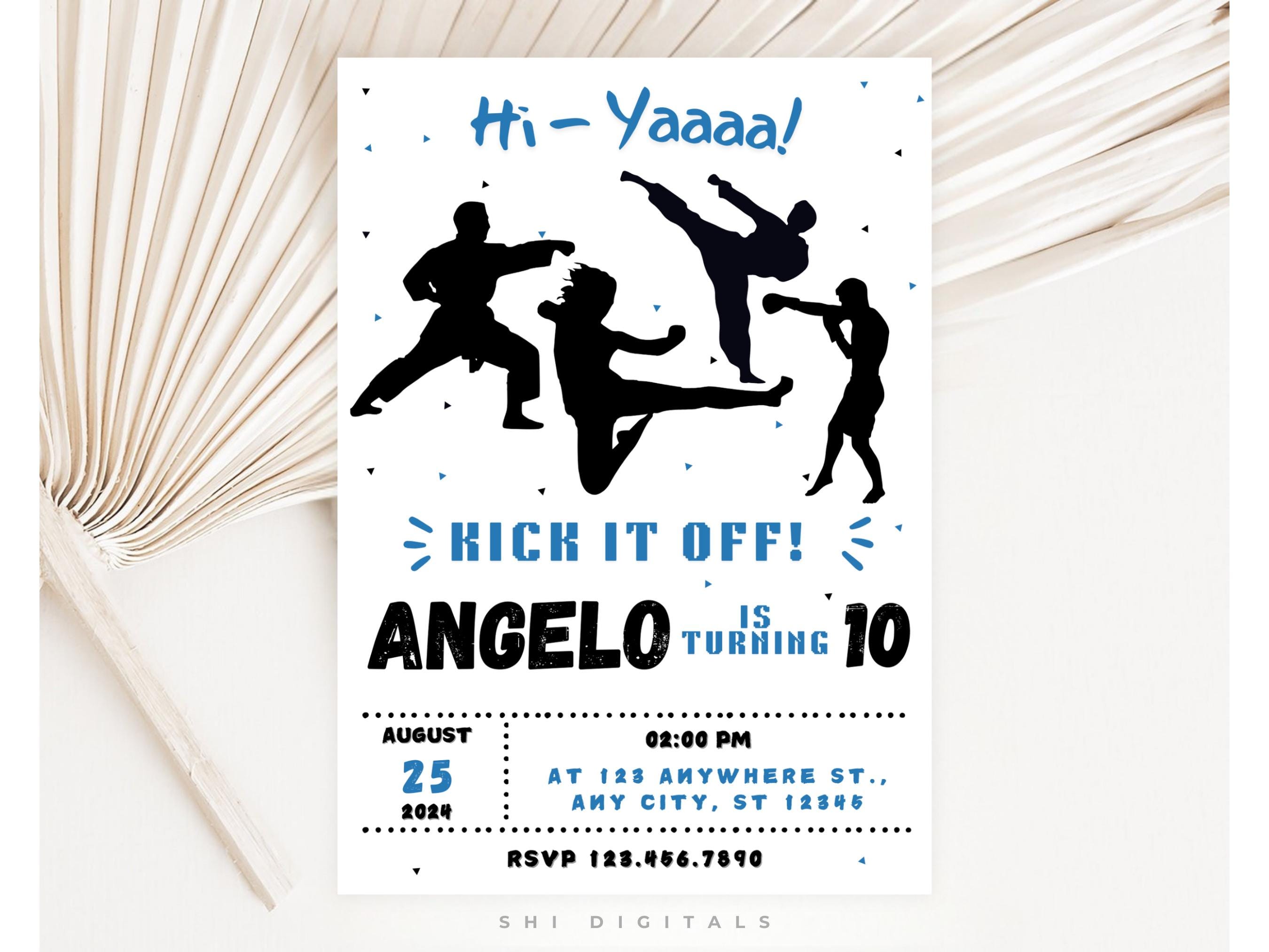 Karate Birthday Invitation Template Taekwondo Birthday Invitation ...