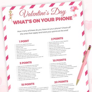 What's on Your Phone Printable Valentine's Day Games Couple Party Games ...