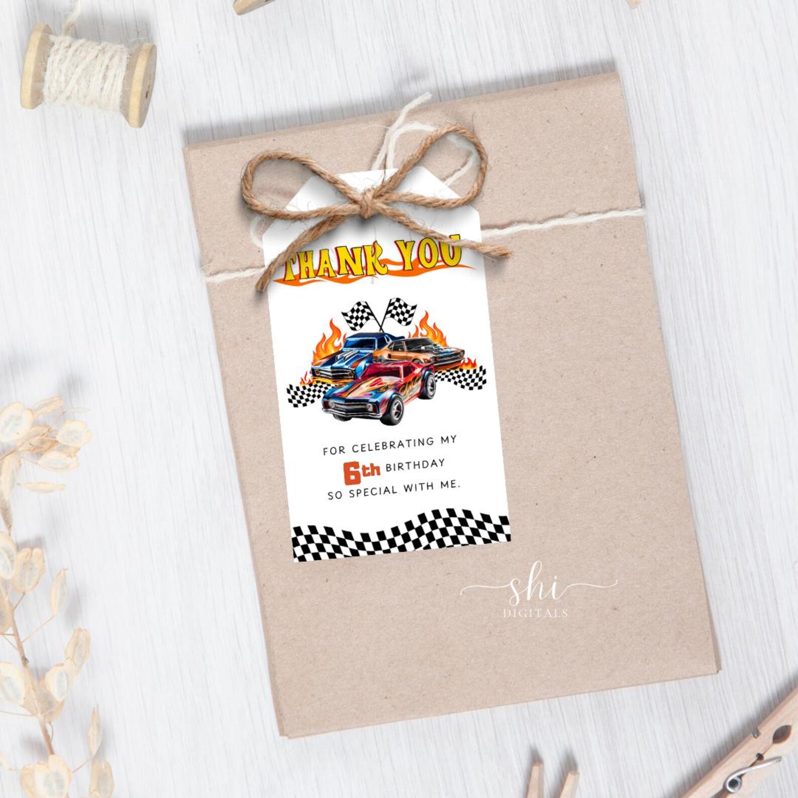 Editable Hot Cars Birthday Tag Racing Car Birthday Gift Tag Racing Car ...