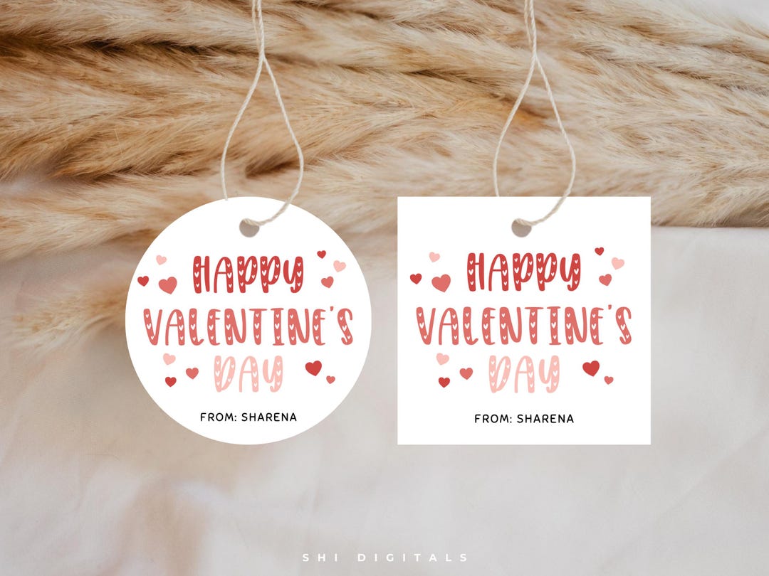 Editable Happy Valentine's Day Gift Tag Template Kids Valentine's Favor ...