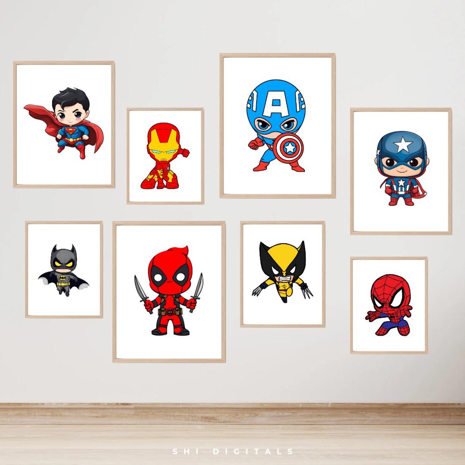 Superhero Wall Art Superhero Nursery Poster Superhero 10 Set Nursery ...