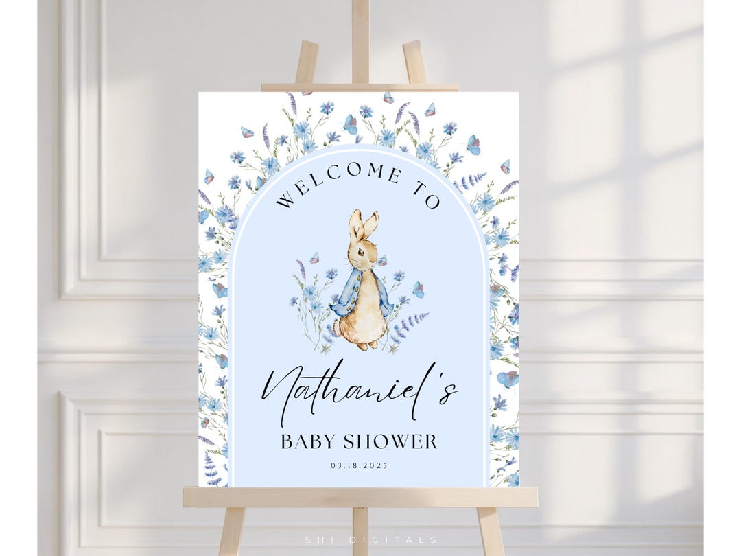 Peter Rabbit Welcome Sign Peter Bunny Baby Shower Welcome Sign ...