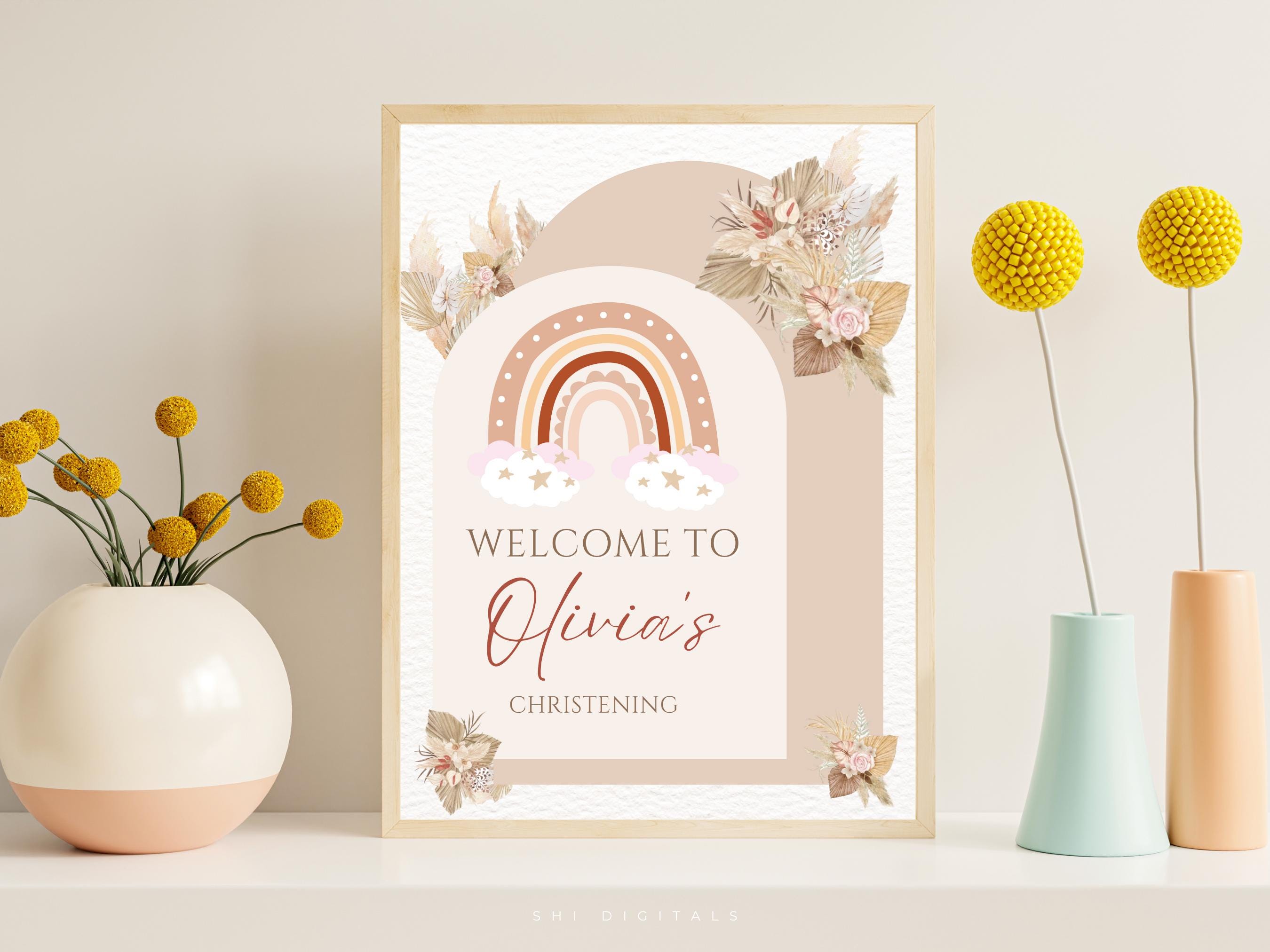 Boho Rainbow Birthday Welcome Sign Poster Editable Boho Rainbow ...