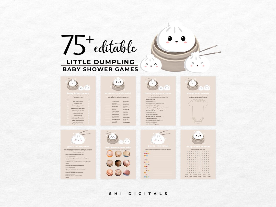 75+ Little Dumpling Baby Shower Games Bundle LD01 - Etsy