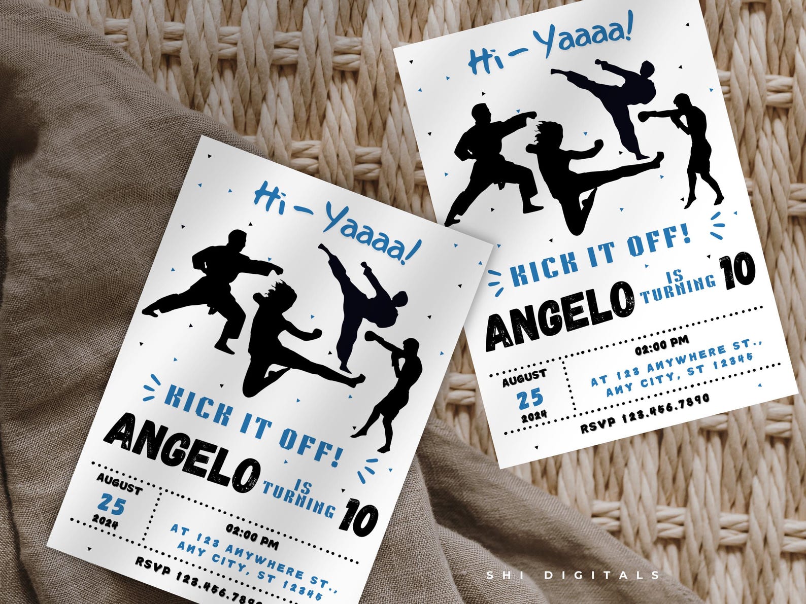 Karate Birthday Invitation Template Canva Editable Martial Arts Invite ...